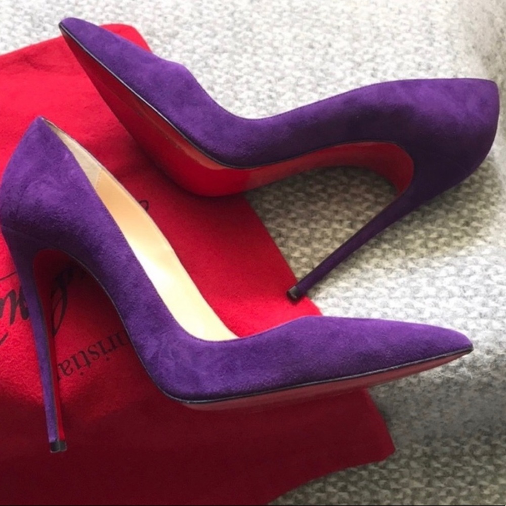 So Kate Christian Louboutins In Purple Suede - Gem